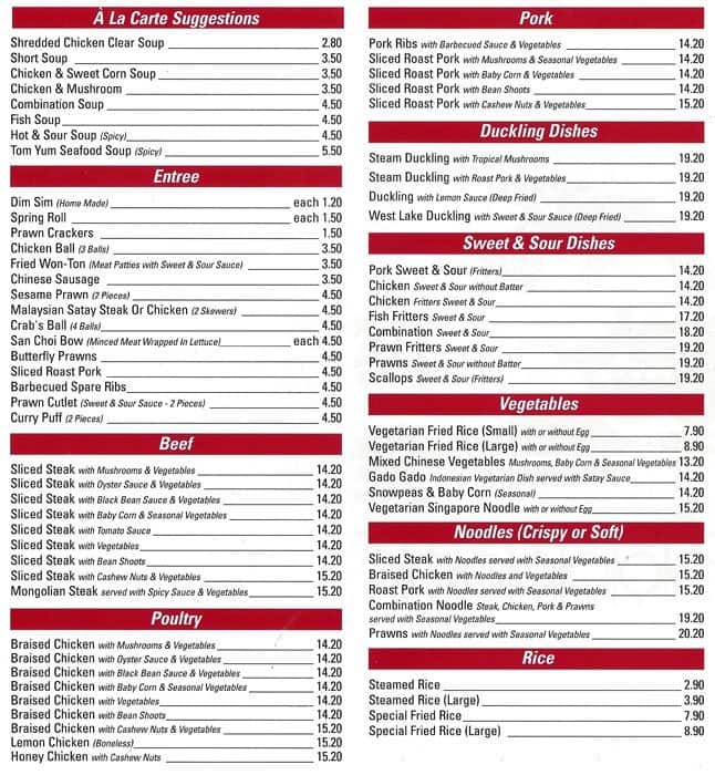 Ming Court Menu,Menú para Ming Court, Narre Warren, Melbourne ...