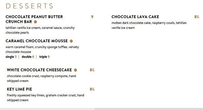 Menu at Cactus Club Cafe Coal Harbour, Vancouver