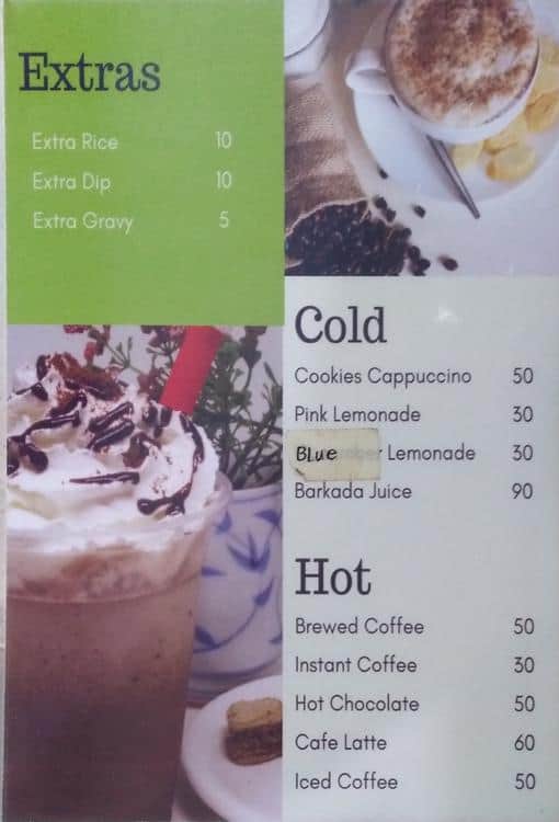Menu at Tea Tree cafe, Quezon City, Ascension Ave