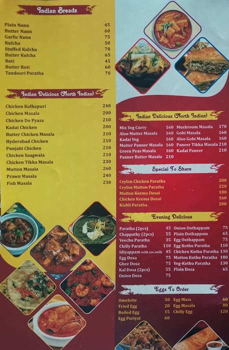 Menu at KMS Hakkim, Tiruchirappalli, 33