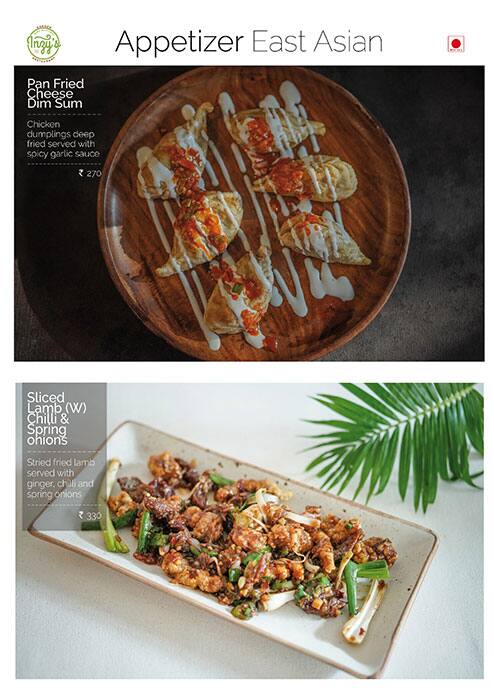 Menu at Inzy gardens, Chennai