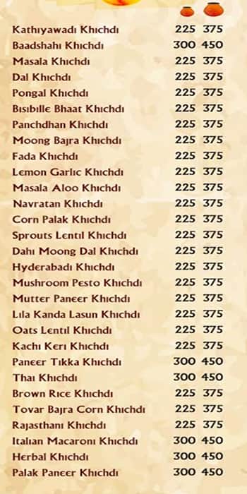 Menu at Great Indian Khichdi by EatFit, Mumbai, Shop 1