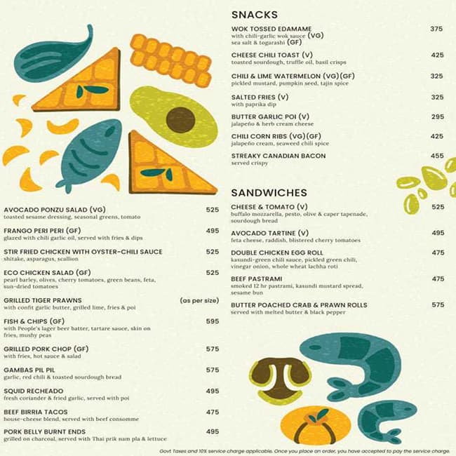 Menu of Elephant & Co., Anjuna, Goa
