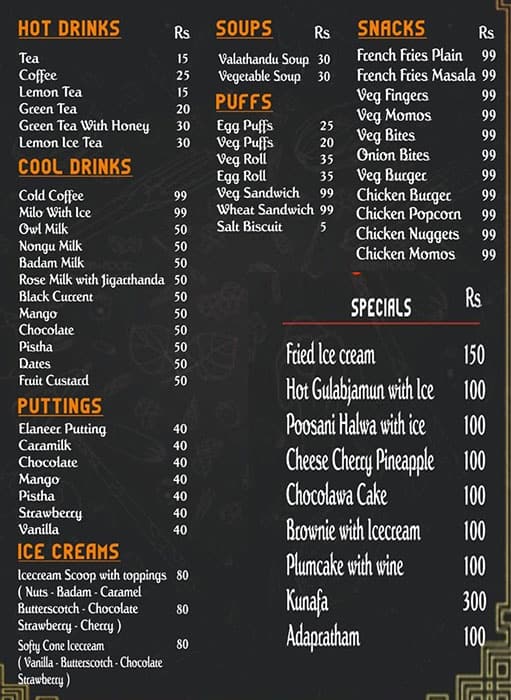 Menu of Must Try, RS Puram, Coimbatore