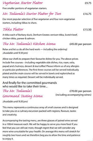 Menu at The Gallery at Hilton London Heathrow Airport Terminal 5 ...