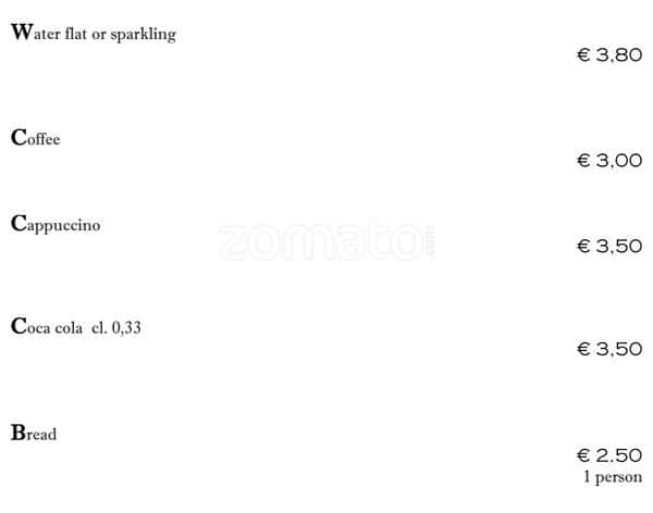 Menu at Ristorante Ad Hoc, Rome