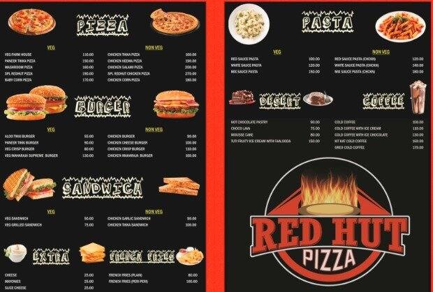 Menu at Red Hut Pizza, Ranchi