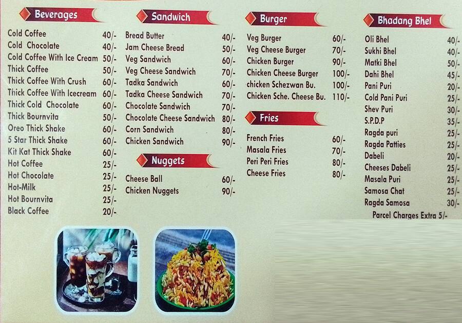 Menu of Cafe D9 & Chat, Chinchwad, Pune