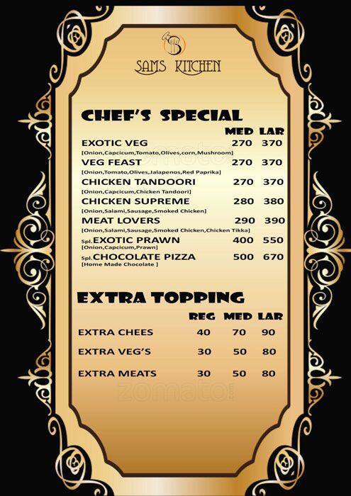 Menu at Sams Kitchen & Dot H, Chennai, 185