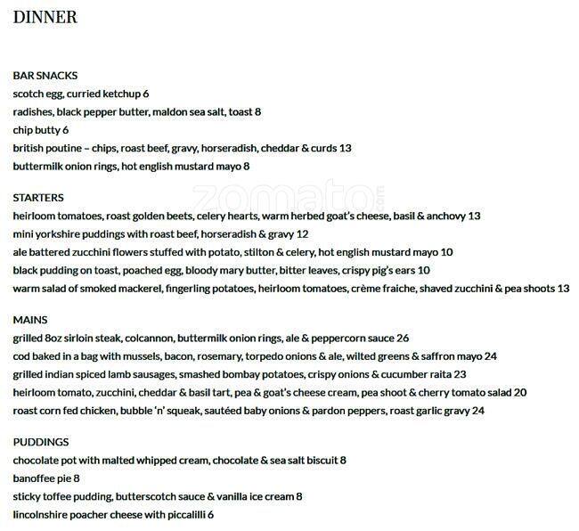 The Fat Badger Menu, Menu for The Fat Badger, West End, Vancouver ...