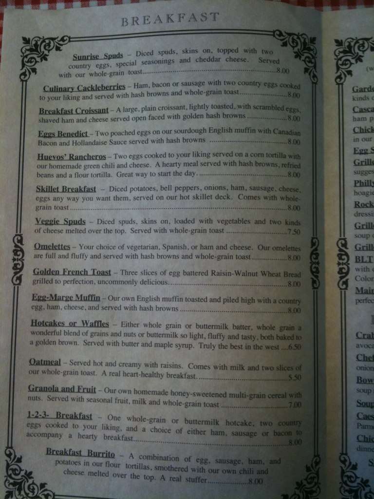 Menu at Daily Bread Bakery & Cafe of Montrose, Montrose