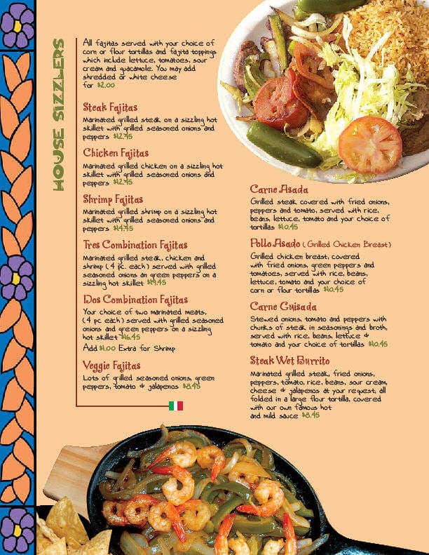 Menu at Mexicali pub & bar, Battle Creek