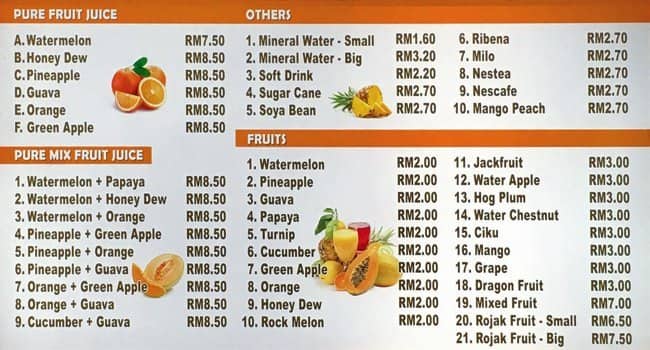 Fresh Fruit Menu, Menu for Fresh Fruit, Taman Maluri, Kuala Lumpur ...