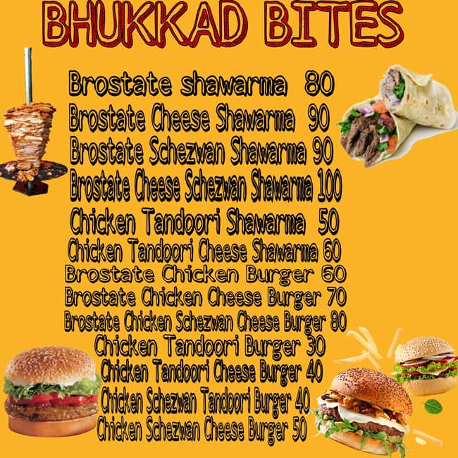 Menu of Bhukkad Bites, Mumbai CST Area, Mumbai