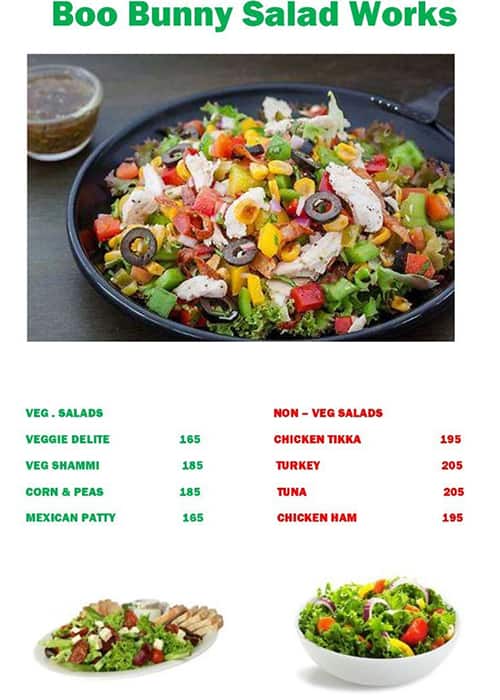 Menu of Boo Bunny Salad Works, Wagle Estate, Thane West, Thane