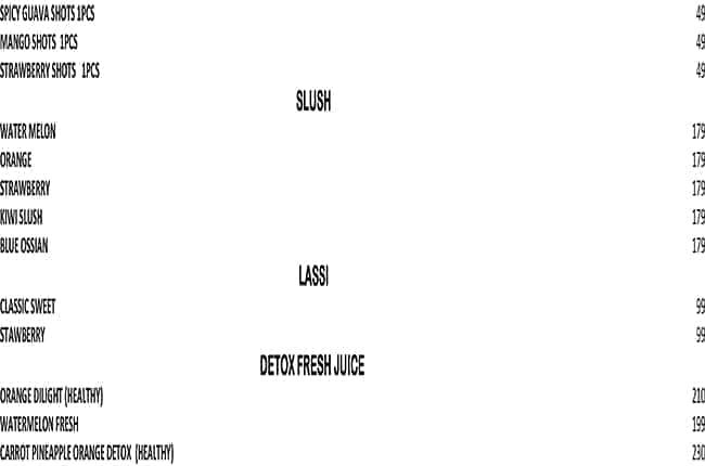 Menu of Hello Heaven, Chandkheda, Ahmedabad