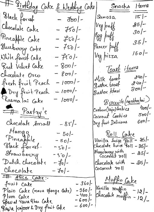 Menu at New Bangalore Iyengar's Bakery, Navi Mumbai, 1