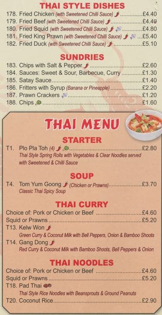 Menu at New Master Chef restaurant, London, 190 Baker St