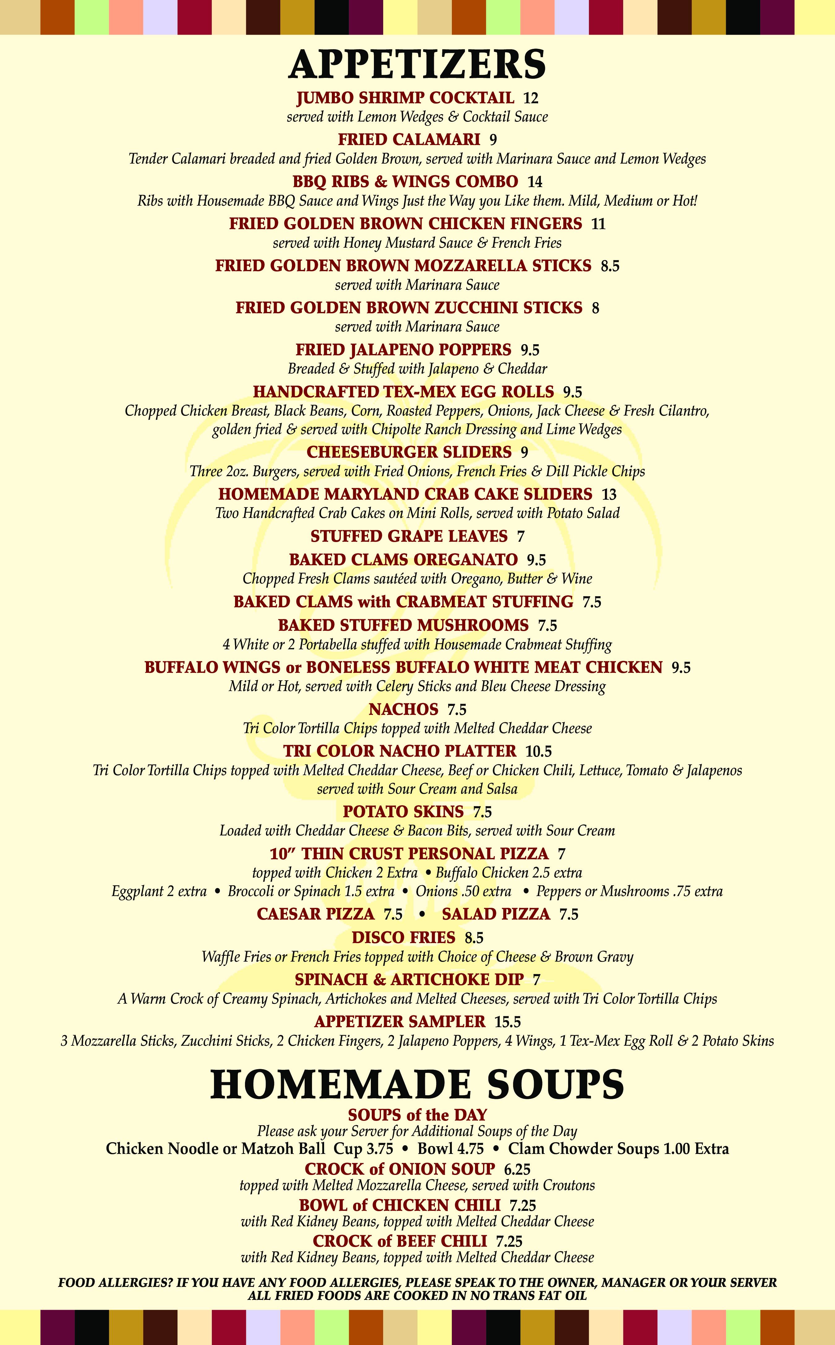 Menu at Fountain Diner-Restaurant, Hartsdale