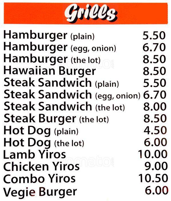 Menu at The Chook Shed restaurant, Christie Downs