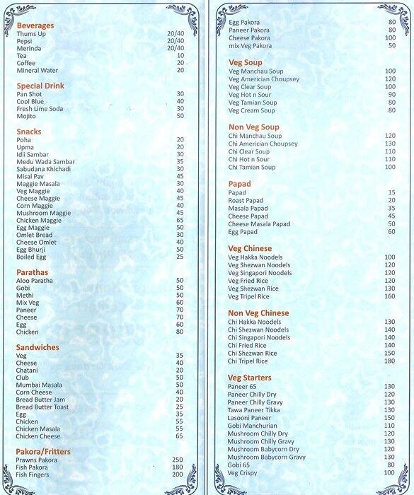 Rashmi's Snackstaurant & Fish Joint Menu - Zomato