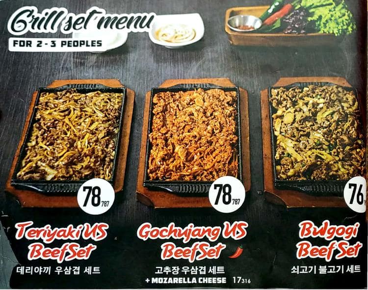 Menu at Kim's K-Food restaurant, West Jakarta