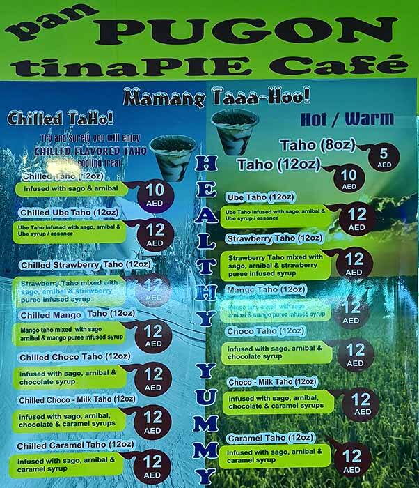 Menu at Pugon cafe, Dubai, 16 25 Street