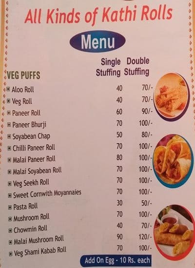The Roll Point Menu, Menu for The Roll Point, Paschim Vihar, New Delhi ...
