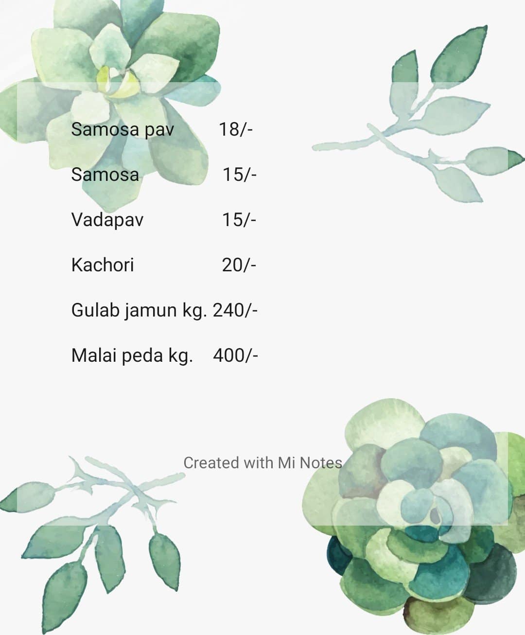 Menu of Bikaner Sweets, Nerul, Navi Mumbai