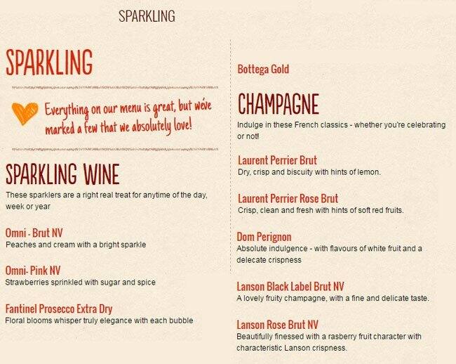 Menu at Walkabout pub & bar, London, Temple Pl