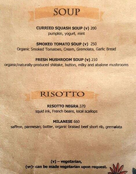 Menu at Earth Kitchen cafe, Taguig, U205