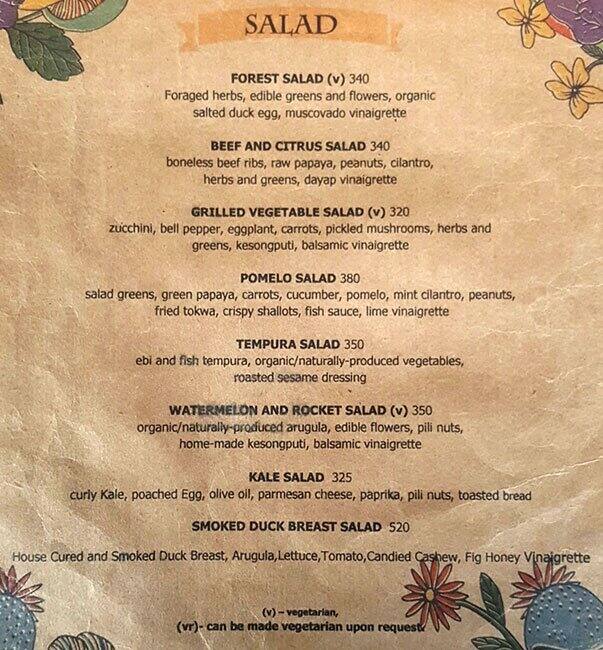 Menu at Earth Kitchen cafe, Taguig, U205