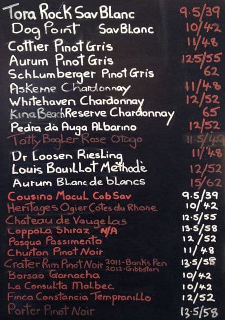 Menu at Bureau pub & bar, Wellington