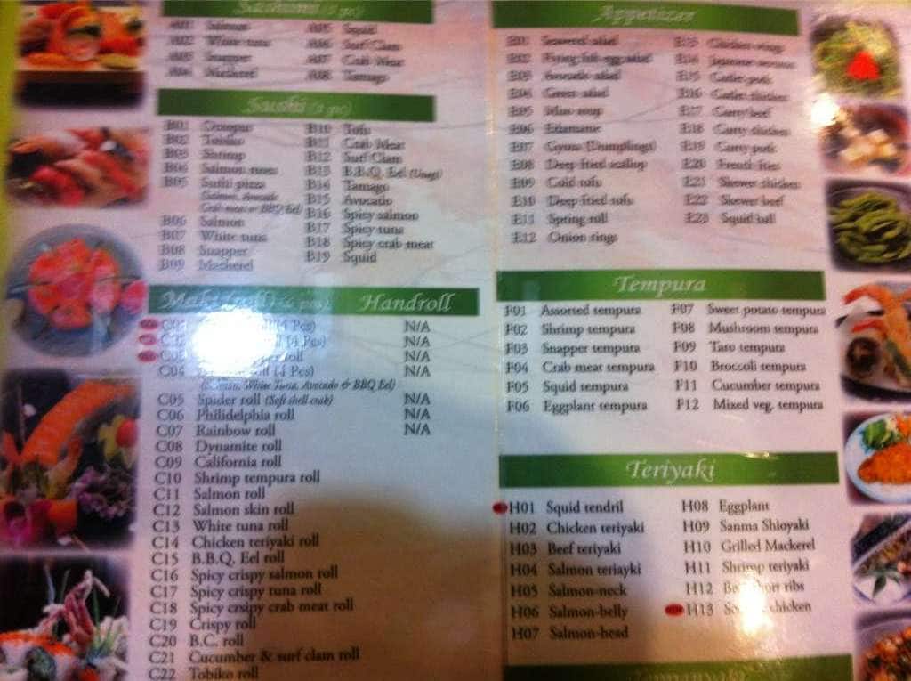 Hockey Sushi Menu, Menu for Hockey Sushi, Guelph, Guelph - Urbanspoon ...