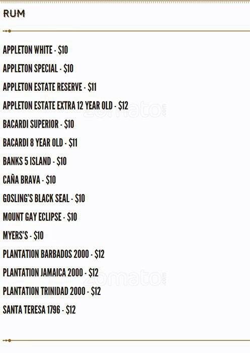 Menu at The Dead Rabbit NYC pub & bar, New York City