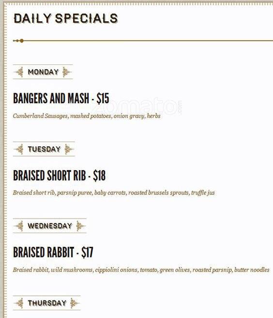 Menu at The Dead Rabbit NYC pub & bar, New York City