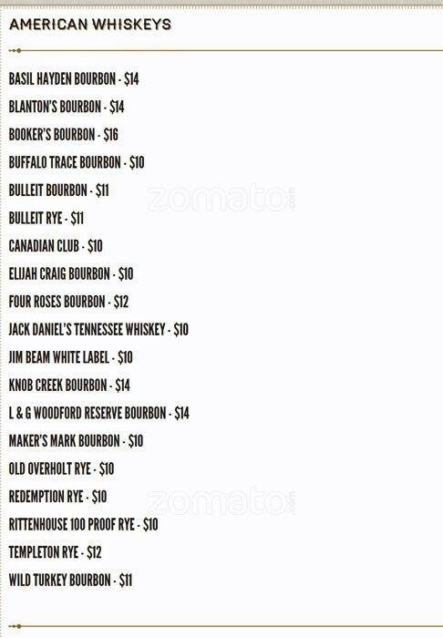 Menu at The Dead Rabbit NYC pub & bar, New York City