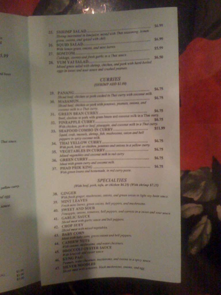 Menu at Dome Pochana - Thai Family Restaurant, San Fernando