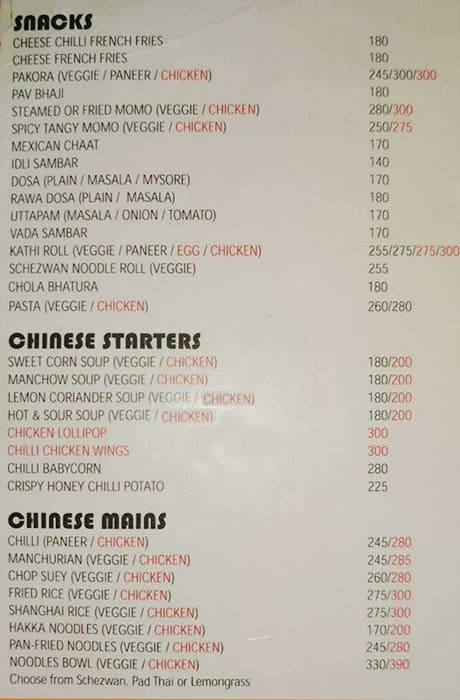 Menu of Bollywood Treats Express, Lodipur, Patna