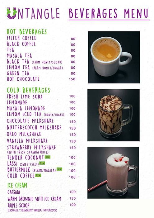 Menu of Untangle - House Of Puzzles, Teynampet, Chennai