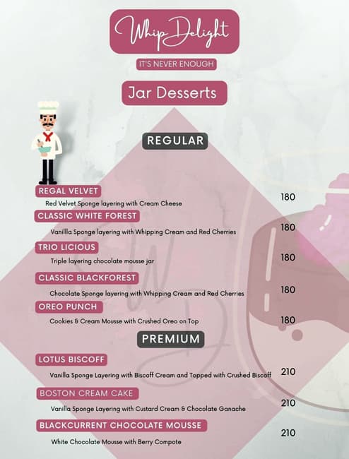 Menu of Whip Delight, Pallavaram, Chennai