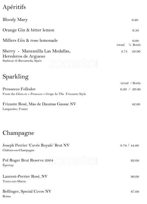 Menu at Salt House pub & bar, London