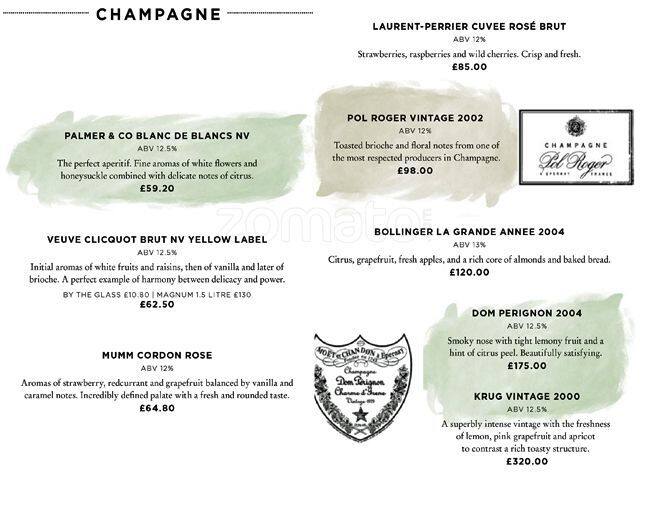 Menu at Fazenda steakhouse, Manchester