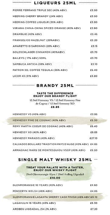 Menu at Fazenda steakhouse, Manchester