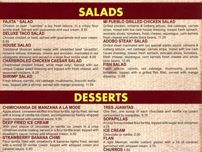 Menu at Agaveros restaurant, Littleton
