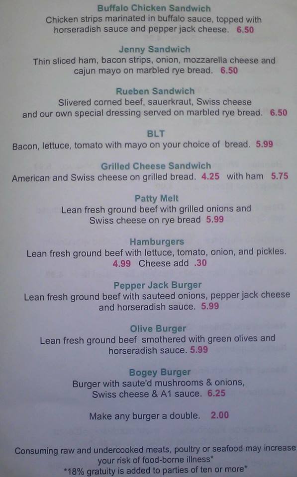 Menu at Coach House Tavern pub & bar, Marlette