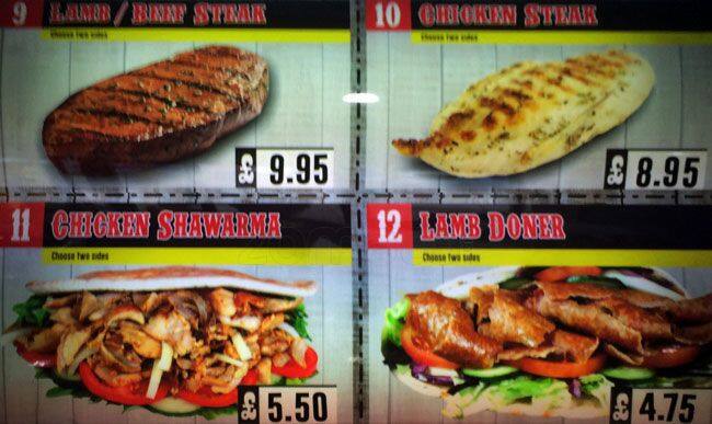 Menu at Fully Loaded fast food, London