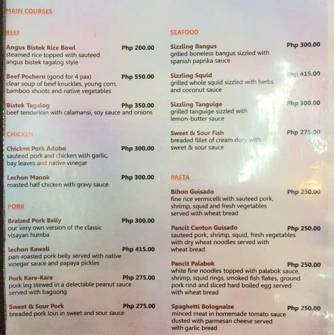 Menu at La Bella Pizza Mactan restaurant, Lapu-Lapu City