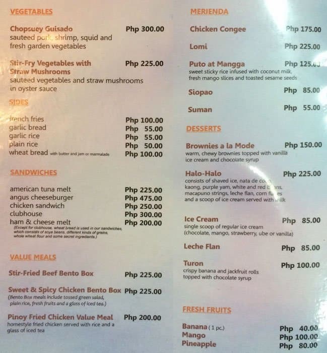 Menu at La Bella Pizza Mactan restaurant, Lapu-Lapu City