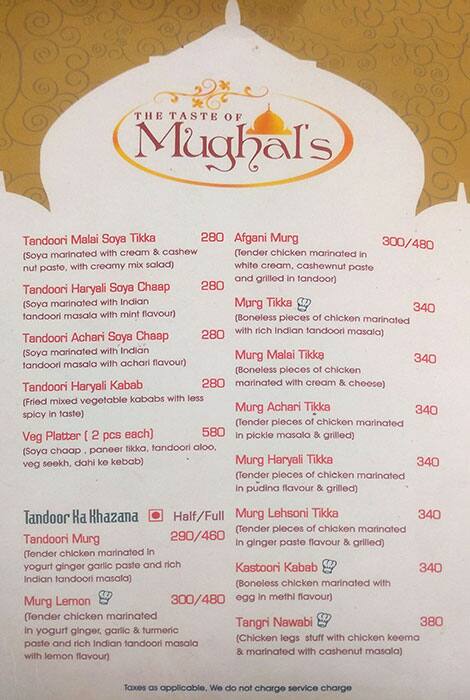 Menu at The Taste Of Mughals, Gurugram, K-14